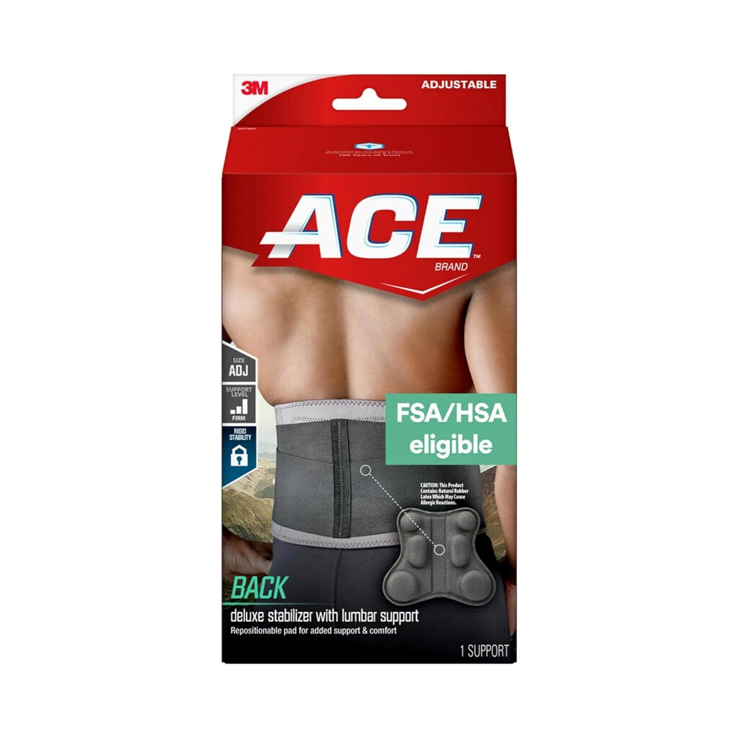 Ace Deluxe Back Stabilizer, Lumbar Support, Perforated Neoprene, Fits ...