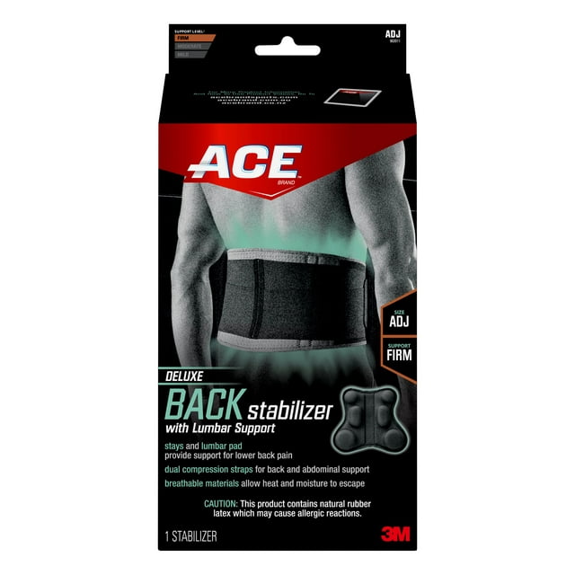 ACE Brand Deluxe Back Stabilizer with Lumbar Support, Adjustable Brace ...