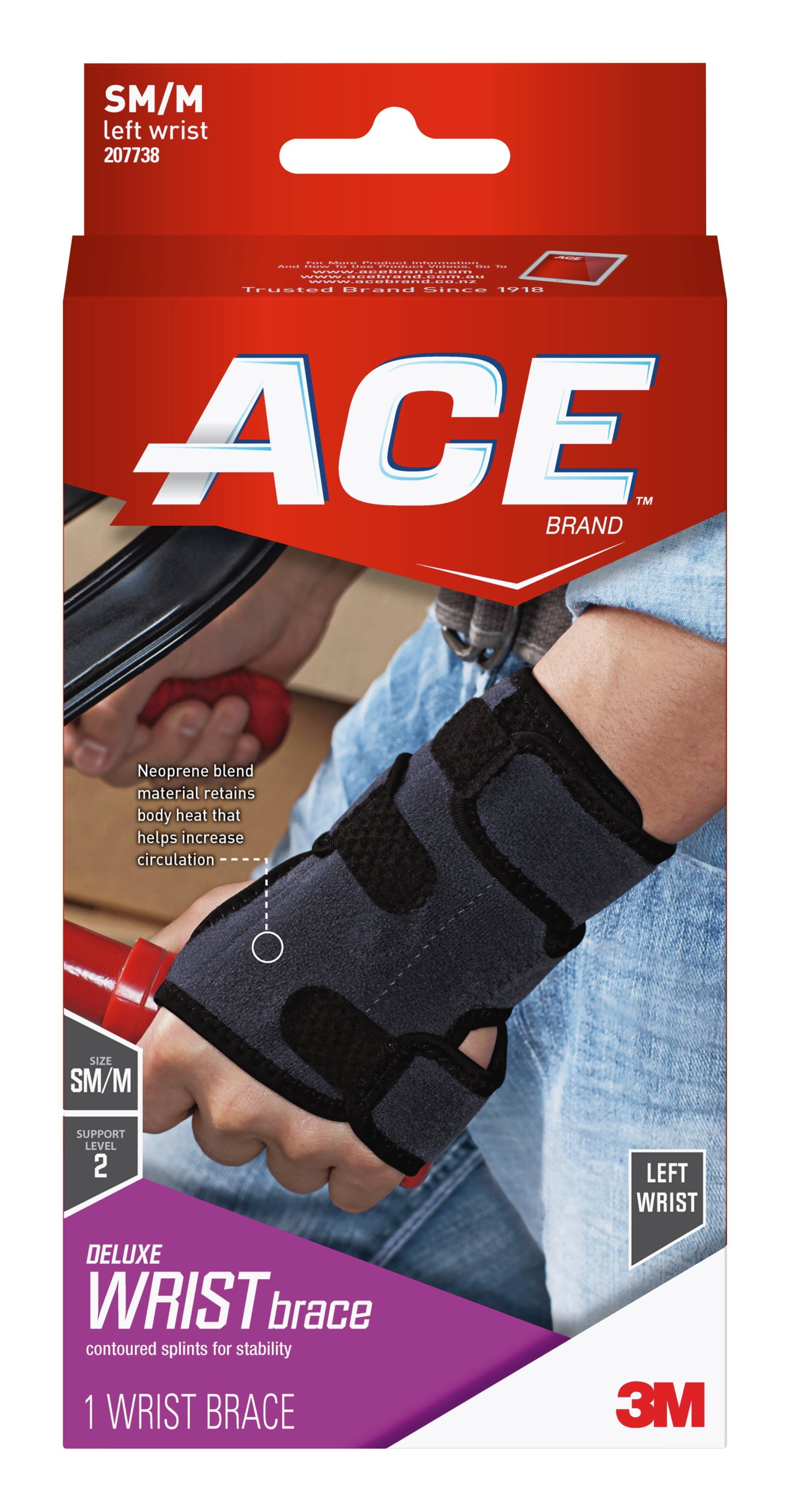 ACE Brand Deluxe Wrist Brace, L/XL, Left Hand HSA/FSA Eligible ...