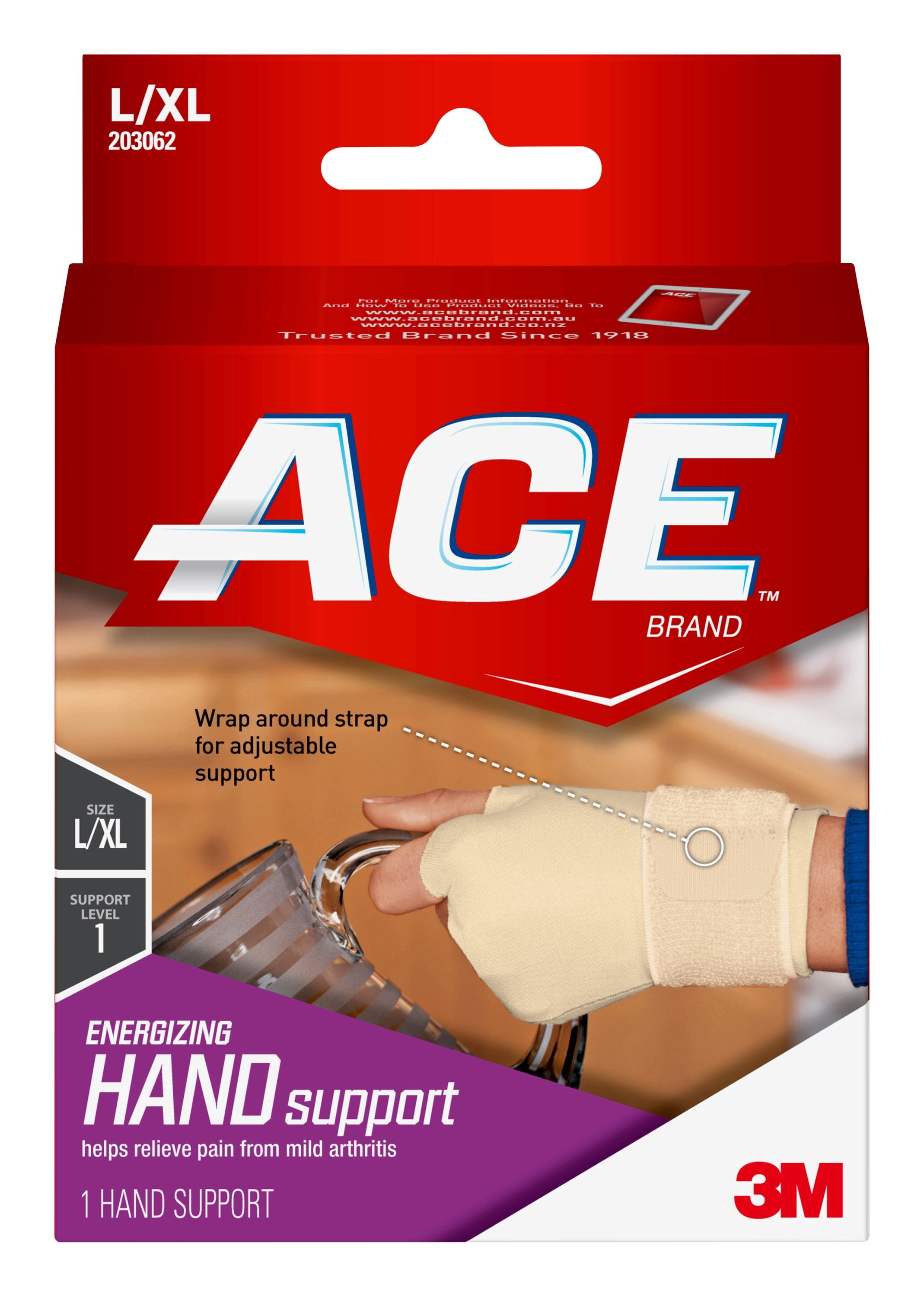 ACE Brand Energizing Hand Brace, L/XL, Beige - Walmart.com