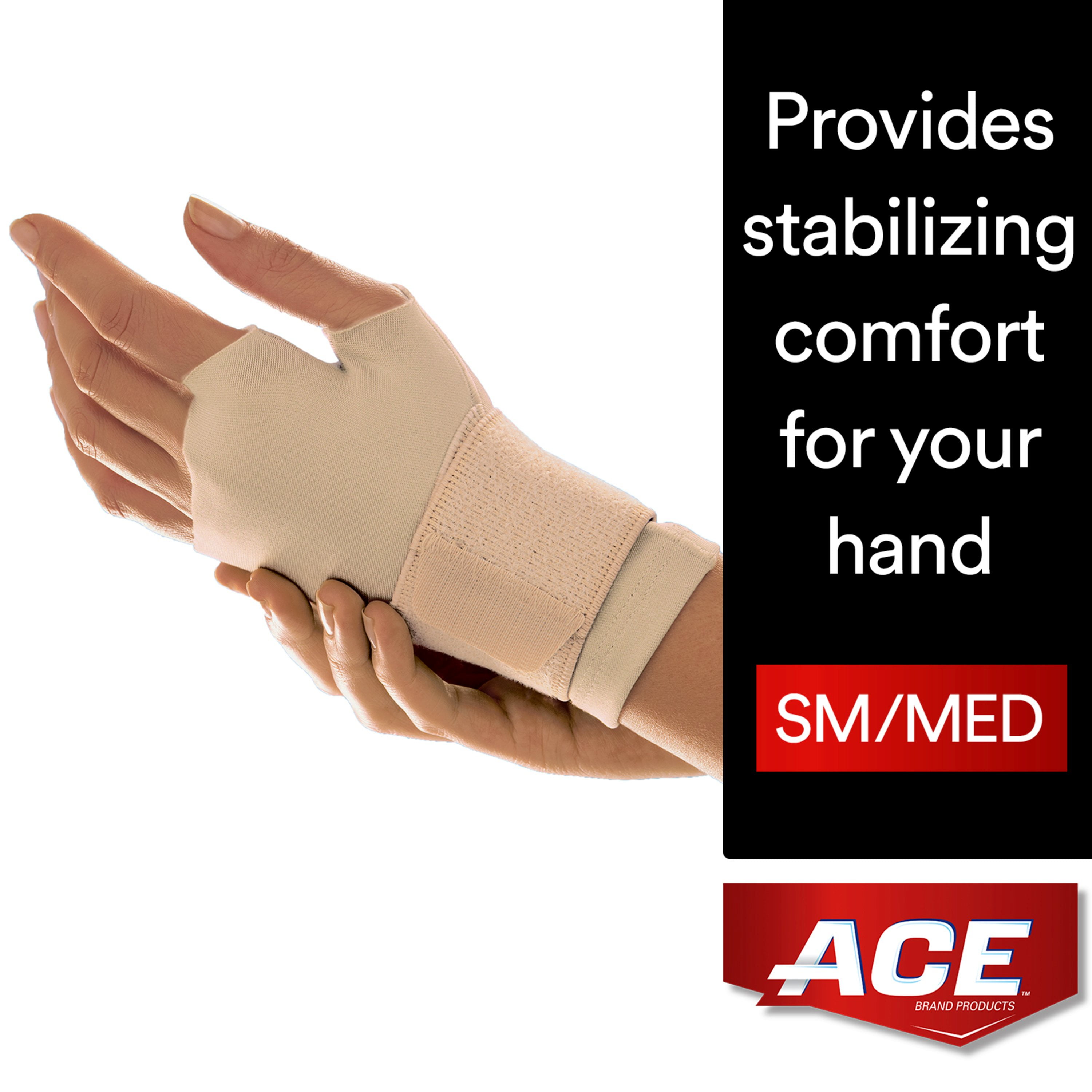 ACE Brand Energizing Hand Support, Small/Medium, Beige, Adjustable ...