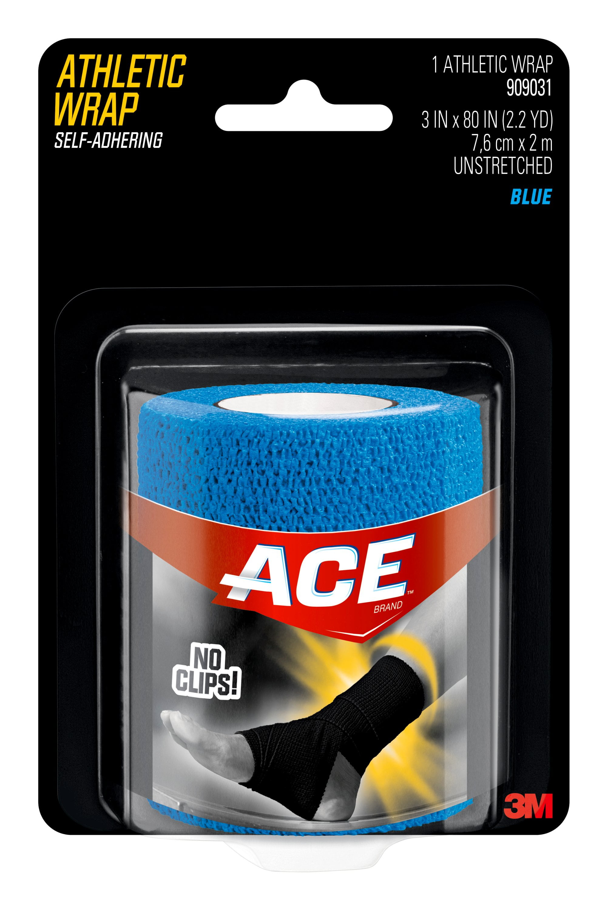ACE Brand Self-Adhering Athletic Wrap, No Clips or Pins Needed, 3" x 5 ...