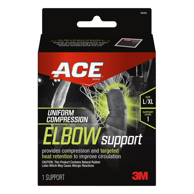 ACE Compression Elbow Support, Large/Extra Large, Black, 1/Pack HSA/FSA ...