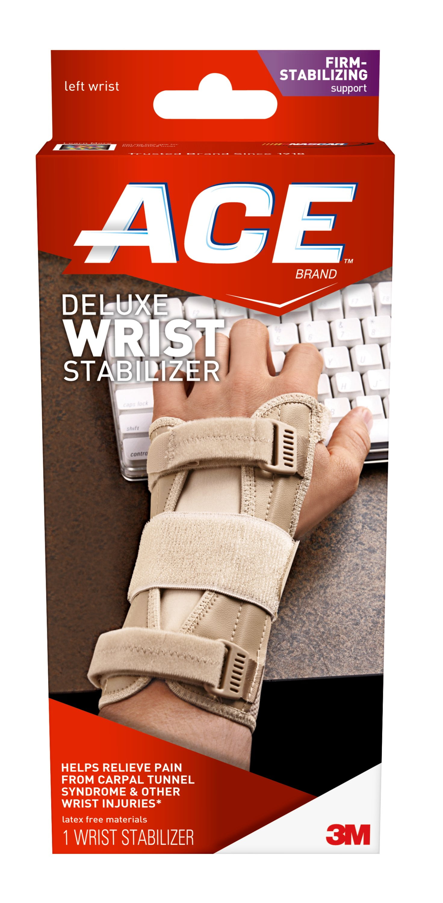 ACE Deluxe Wrist Stabilizer, Left Hand, Large/Extra Large, Tan, 1/pack ...