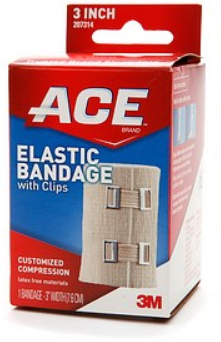 ACE Elastic Bandage (hook closure) 3 Inches 1 Each (Pack of 3 ...