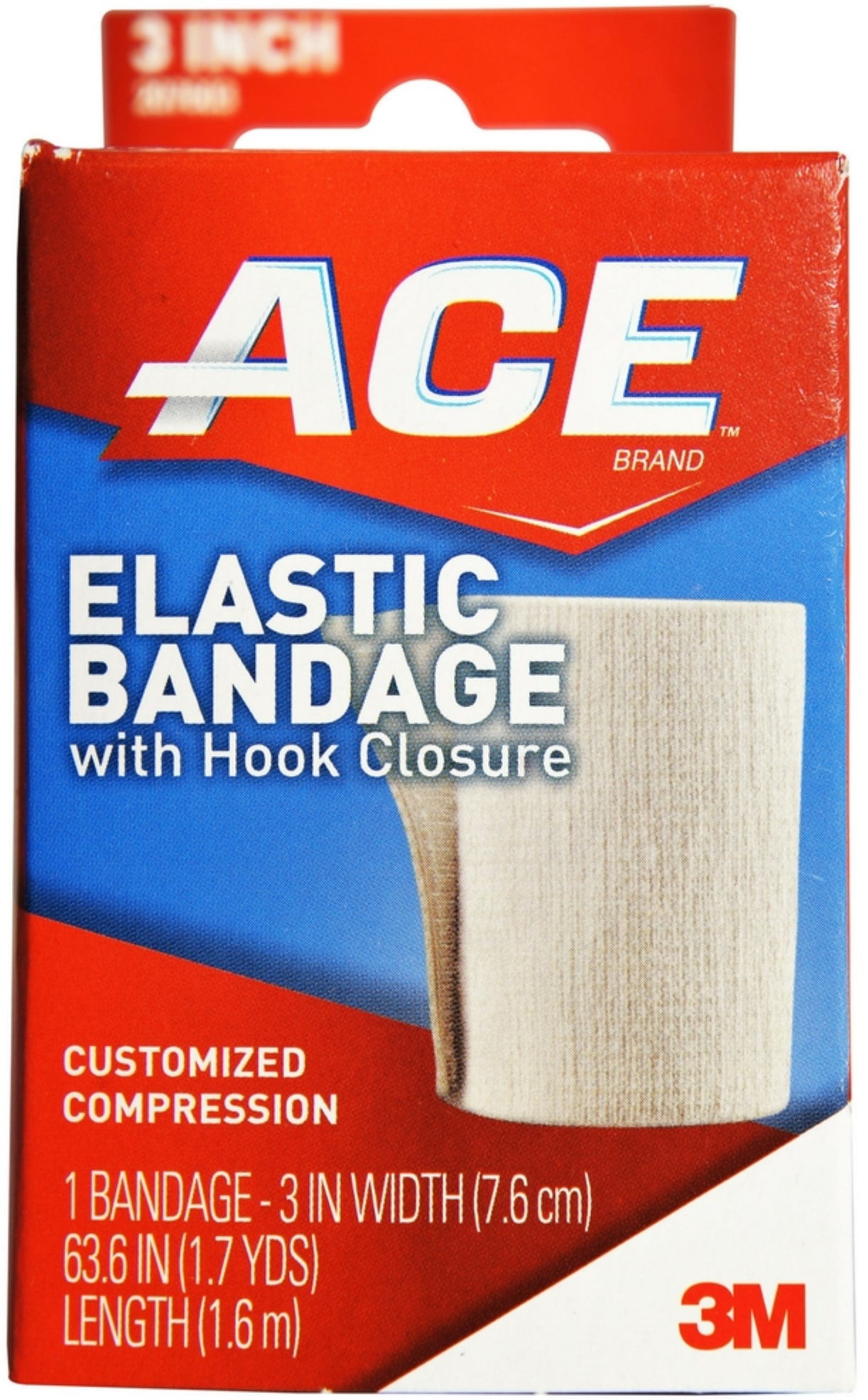 ACE Elastic Bandage with Hook Closure 3 Inch, 1 ea - Walmart.com