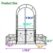 Kinsman 81x87in Black Moon Gate Arch, Outdoor Garden Metal Archway ...