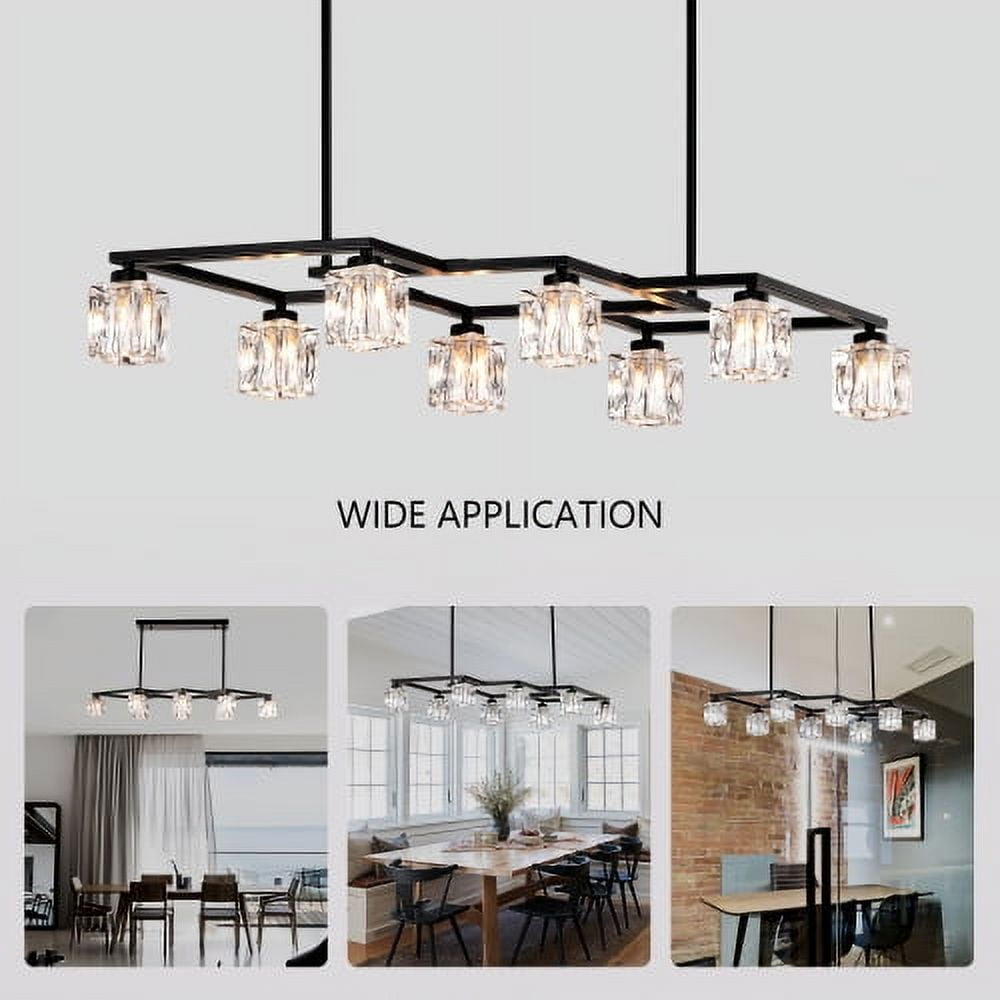 ACE-LIGHTS,8-Light Crystal Chandelier Light Fixture,Modern Metal ...