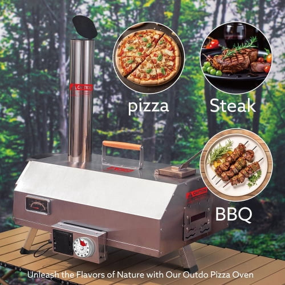 ACE-PATIO, 12" Automatic Rotatable Outdoor Pizza Ovens, Stainless Steel ...