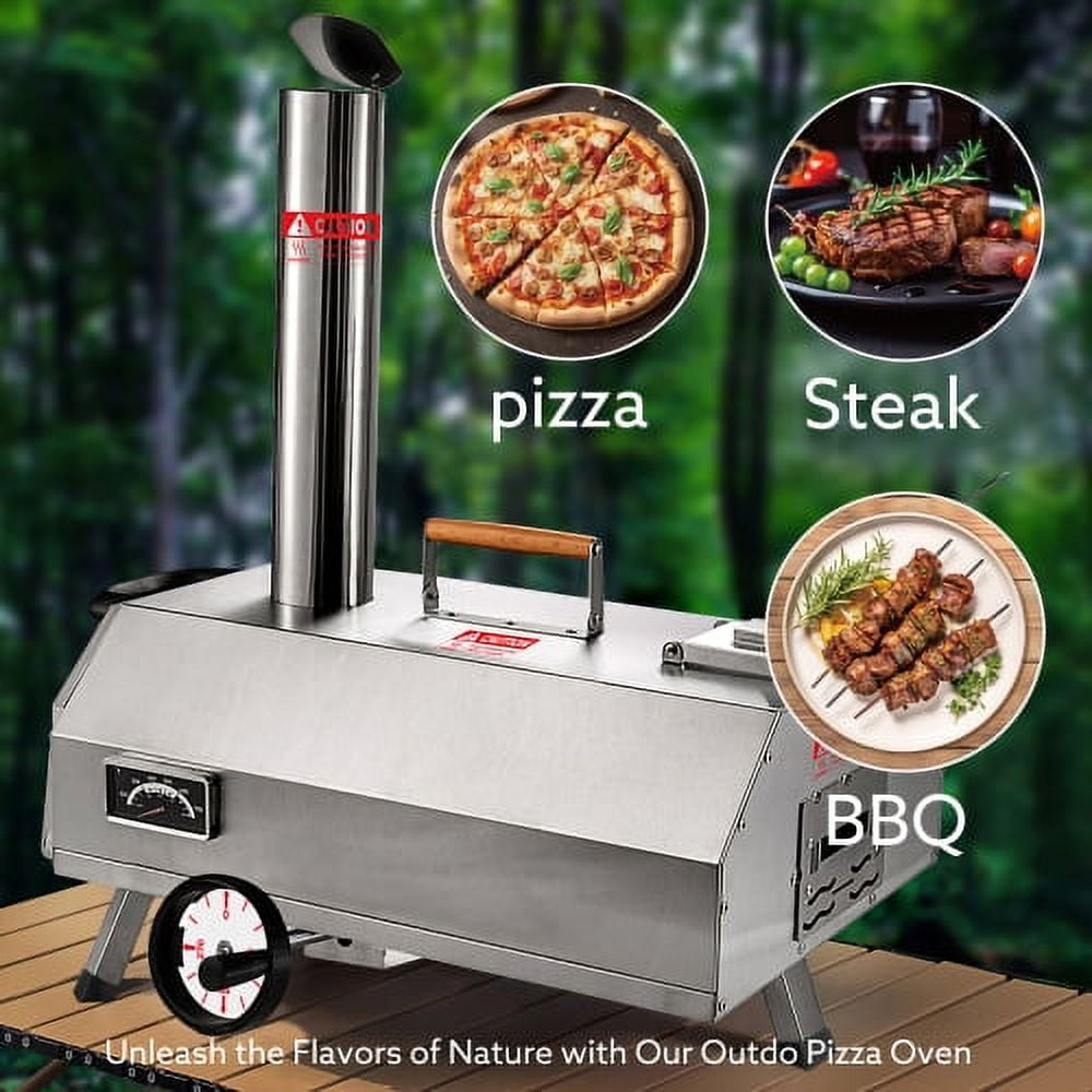 ACE-PATIO,12" Semi-Automatic Rotatable Outdoor Pizza Ovens,Stainless ...