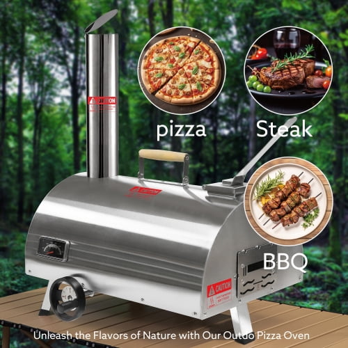 ACE-PATIO,12" Semi-Automatic Rotatable Outdoor Pizza Ovens,Stainless ...