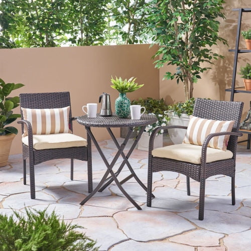 ACE-PATIO, 3 PCS, HAYDEN Bistro Set with Cushions, 2 Chairs & 1 Table ...