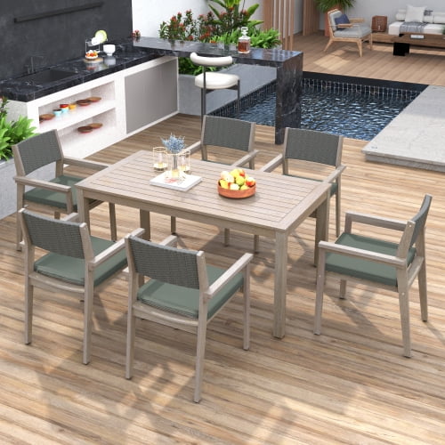 ACE-PATIO,7PCS,Outdoor Dining Set Patio Dining table and Chairs with ...