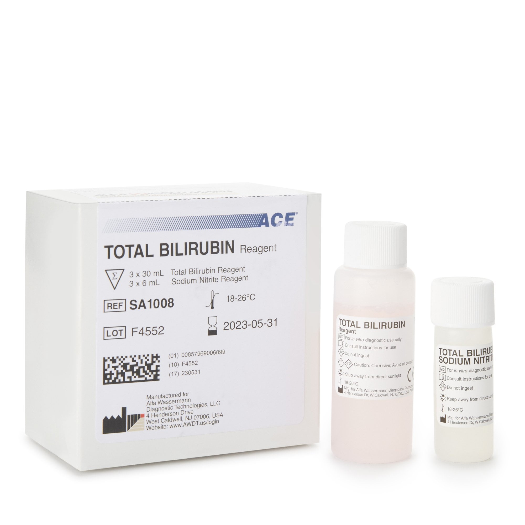 ACE Reagent for Total Bilirubin test, Alfa Wassermann SA1008, 1 Count ...