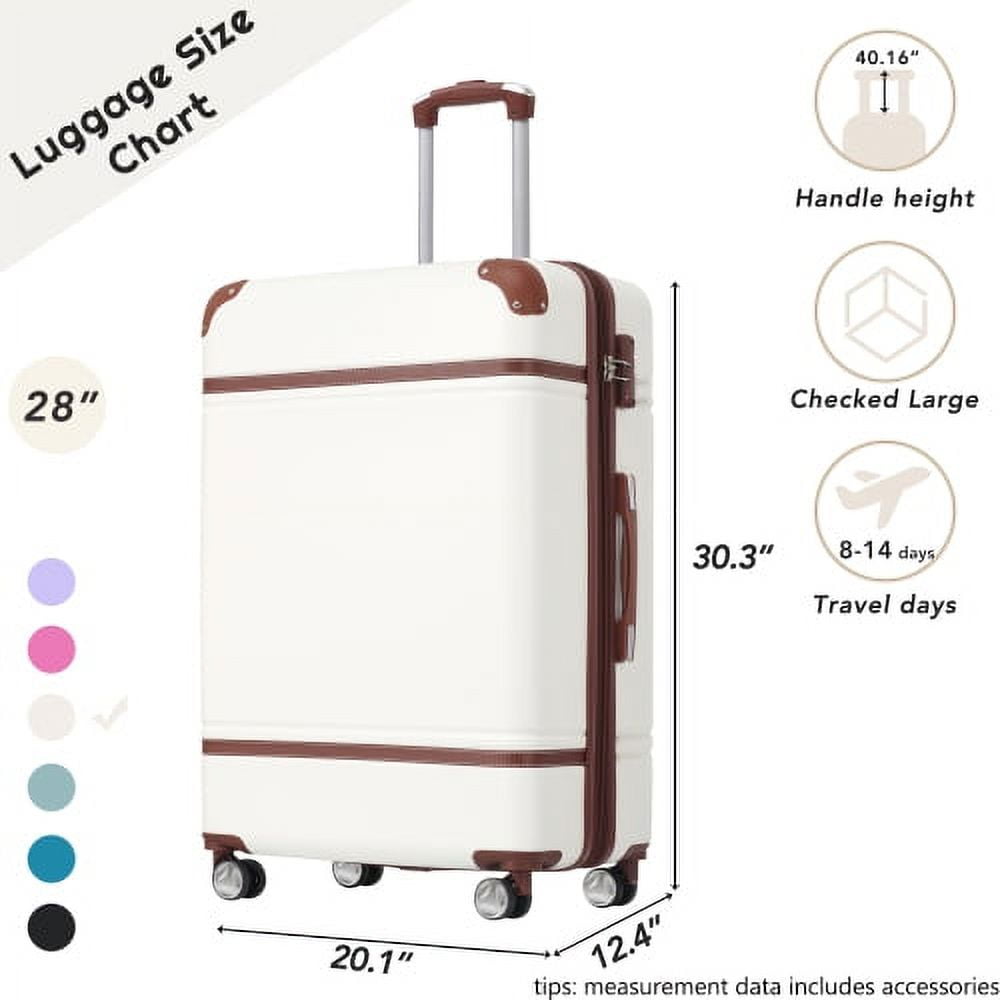 ACE-Travel,28" Expandable 25% Single Vintage Luggage,Hardshell(ABS) Suitcase with TSA Lock ...