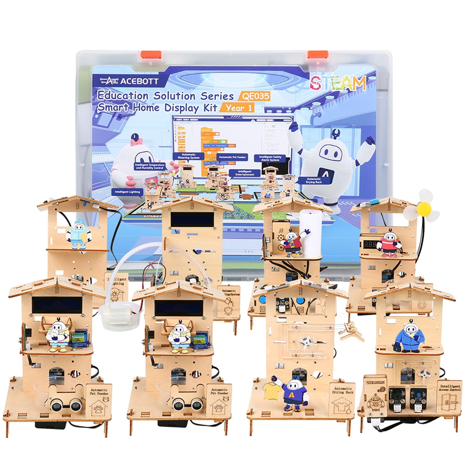 ACEBOTT 8-Piece Set ESP32 SSF20 STEM Smart Home Kit Compatible with Arduino, STEM Robotics ...