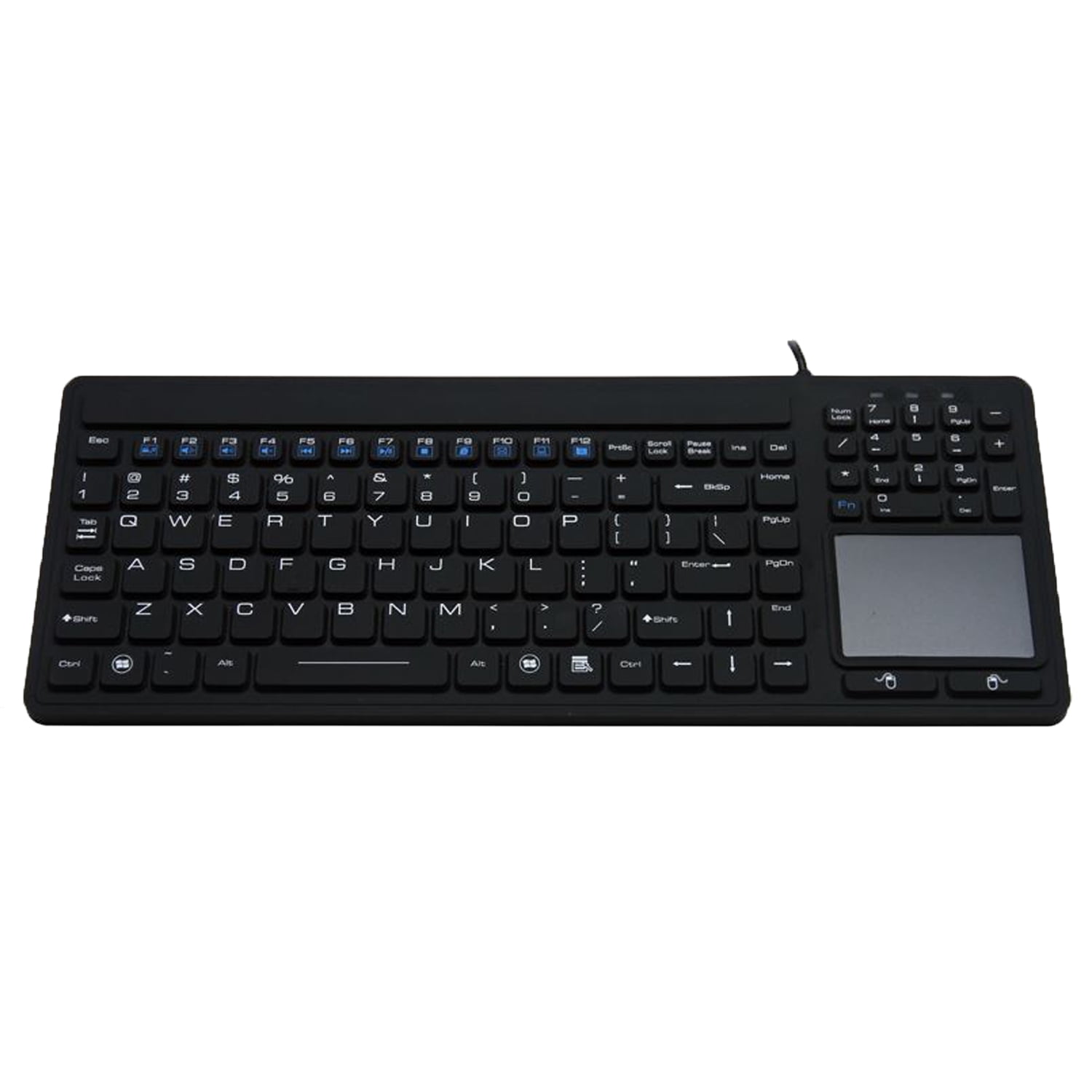 ACECAD Silicone Industrial Keyboard with Touchpad, Black - Walmart.com