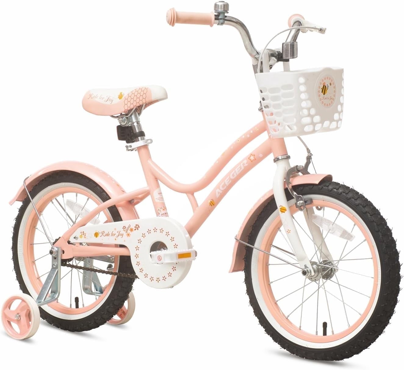 ACEGER 18 Inch Bike with Basket and Training Wheels for Girls Ages 7-11 ...