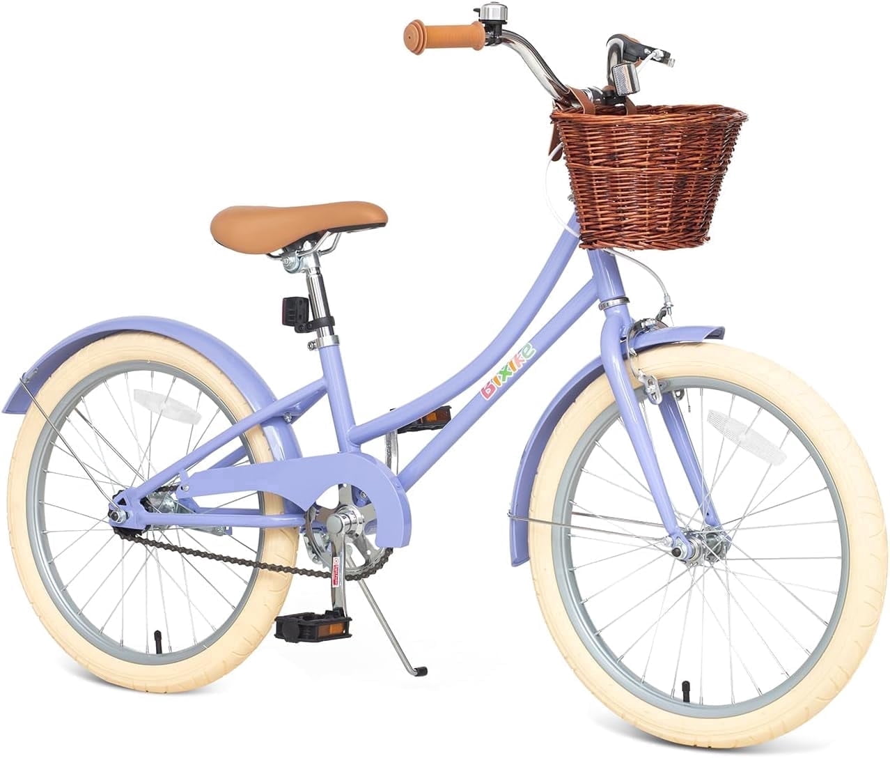 ACEGER 20 Inch Girls Bike with Basket, Purple, Kickstand, Ages 7-13 ...