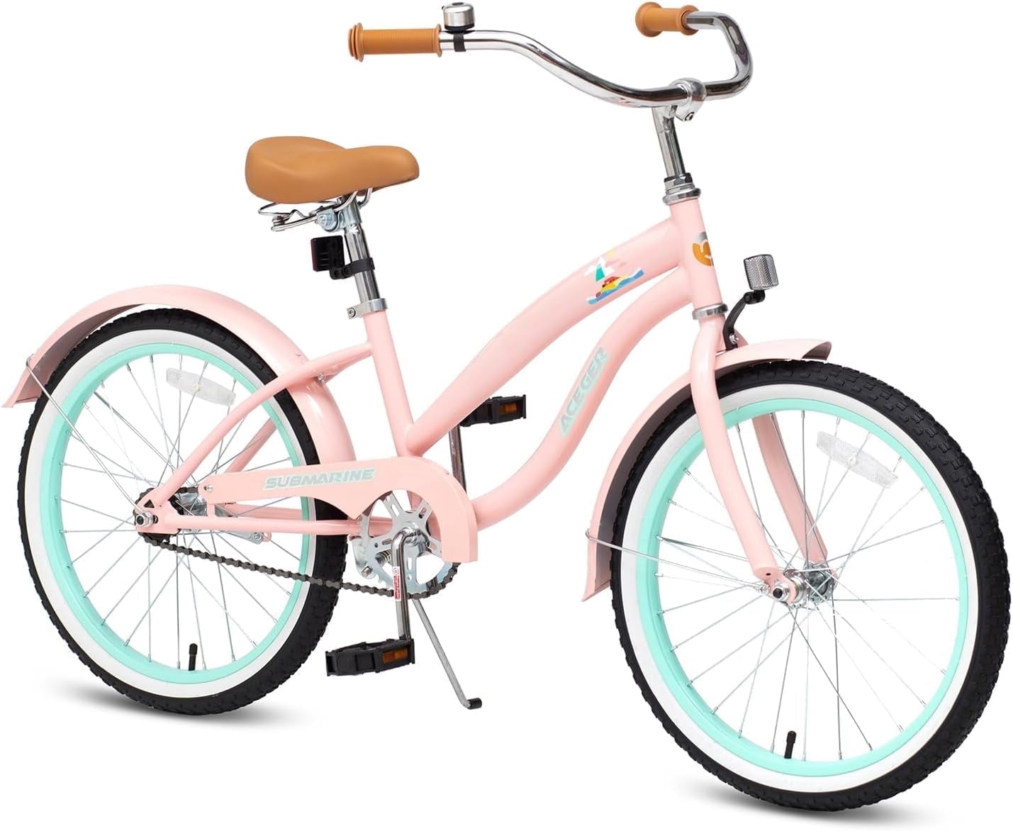 ACEGER 20 Inch Beach Cruiser Bike for Girls Ages 9-13, Pink - Walmart.com