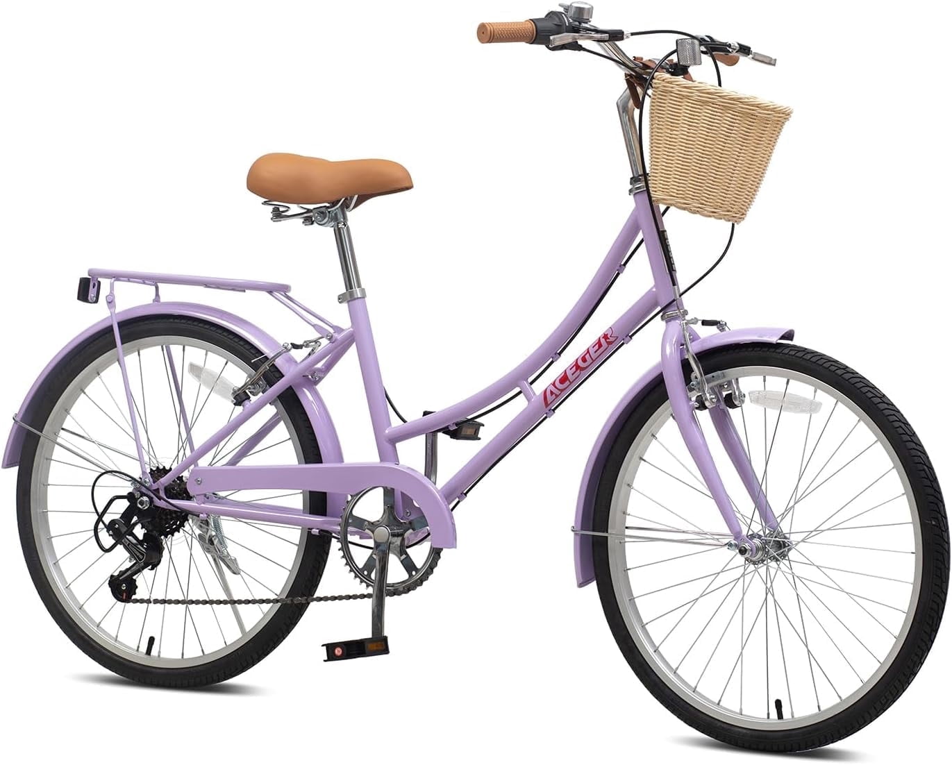 ACEGER 26 Inch Women Comfort Bike, 7 Speed, Adult City Bike with Basket ...