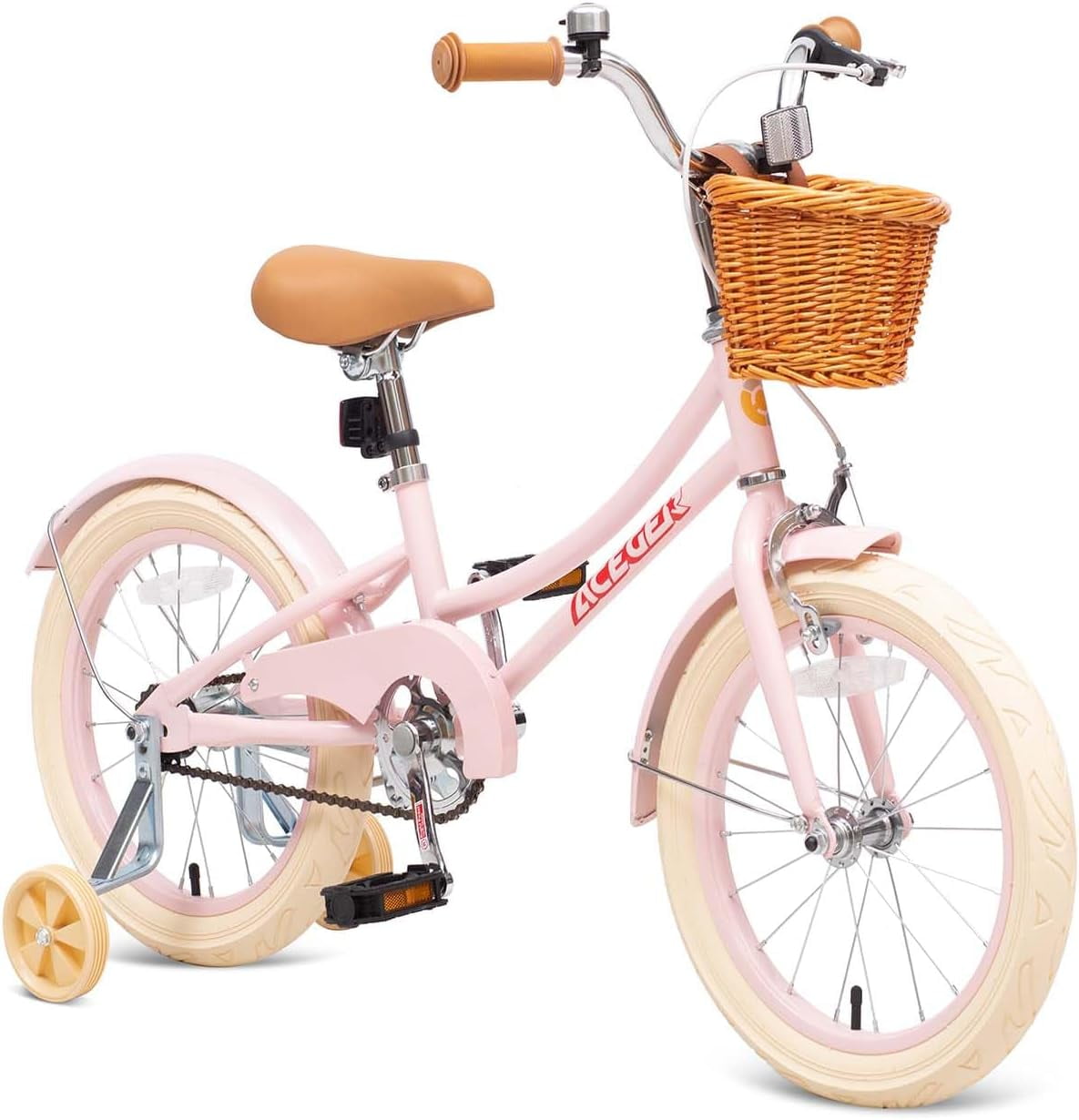 ACEGER Girls Bike with Basket, Kids Bicycle for 3-13 Years, Included ...