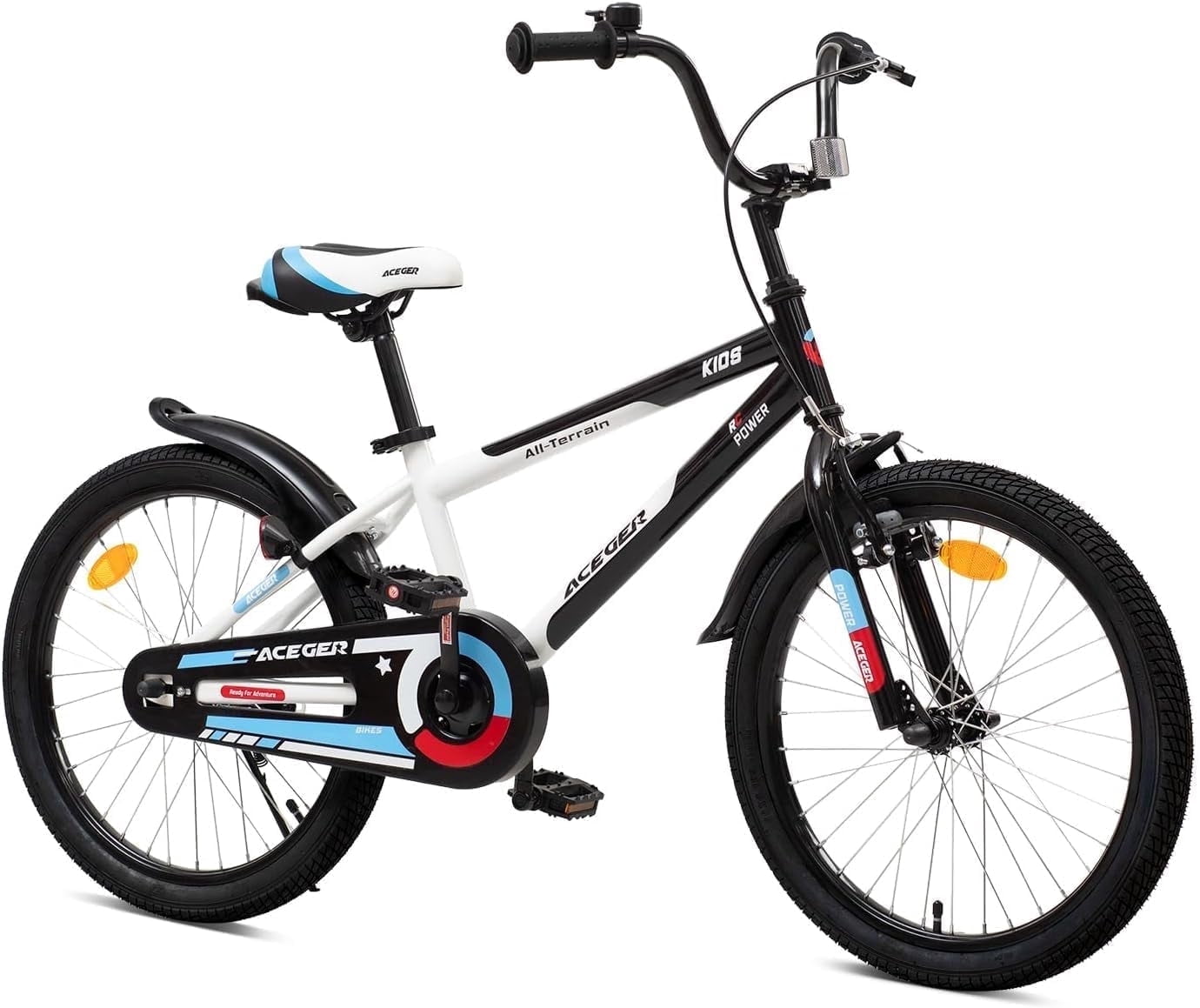 ACEGER Simon 20 Inch Boys Bike with Kickstand for Ages 7-12, Blue ...
