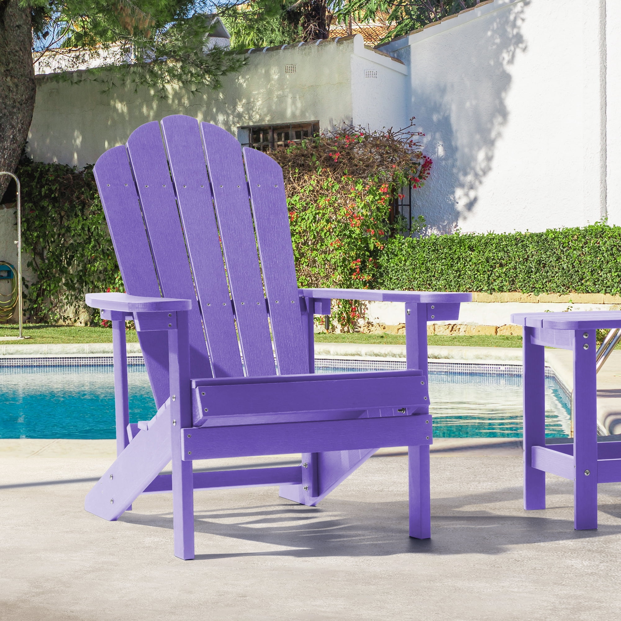 ACEGOSES Purple Adirondack Chair for Patio, Backyard, Indoor, Plastic ...