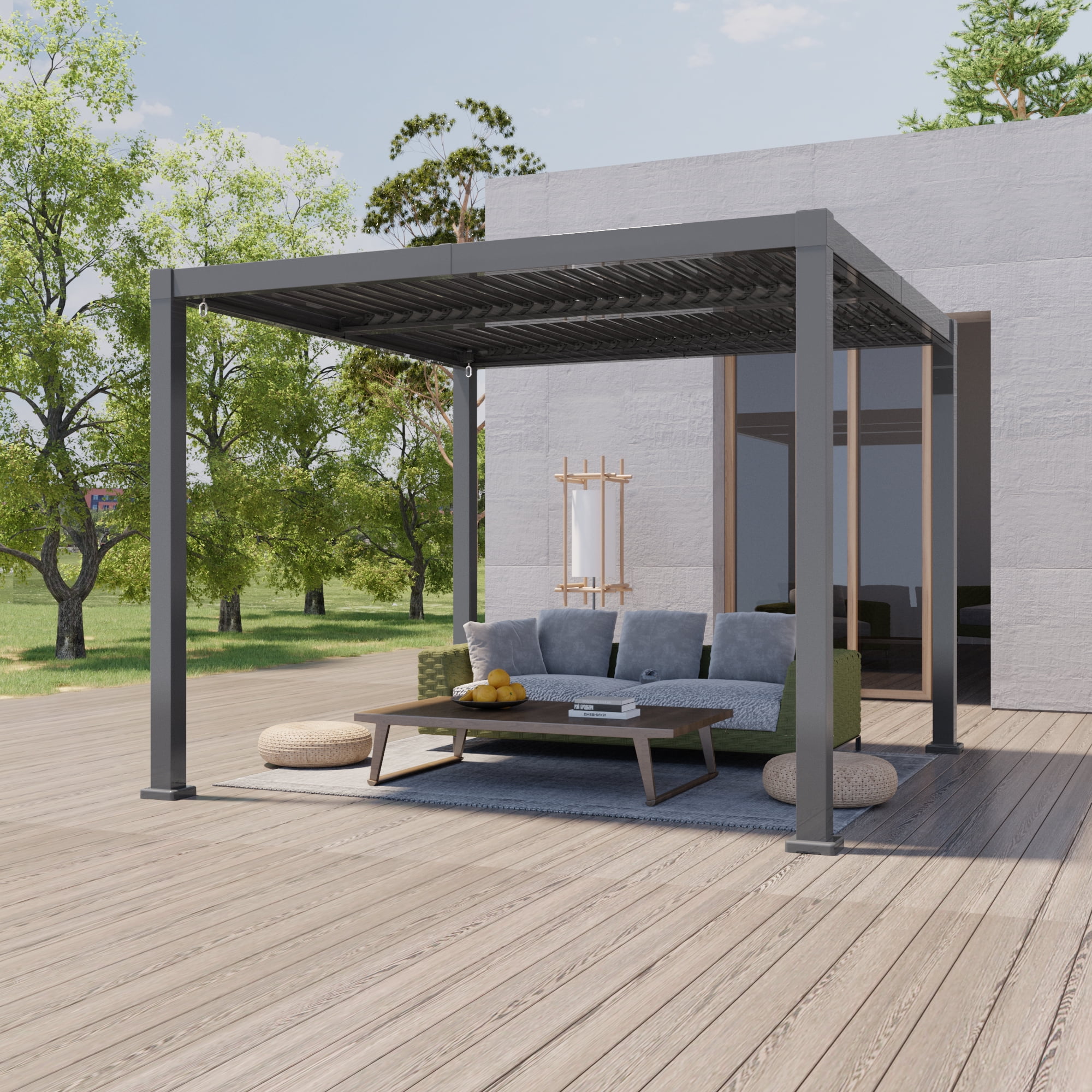 ACEGOSES 10x10ft Patio Pergola All Aluminum with Adjustable Louvered ...