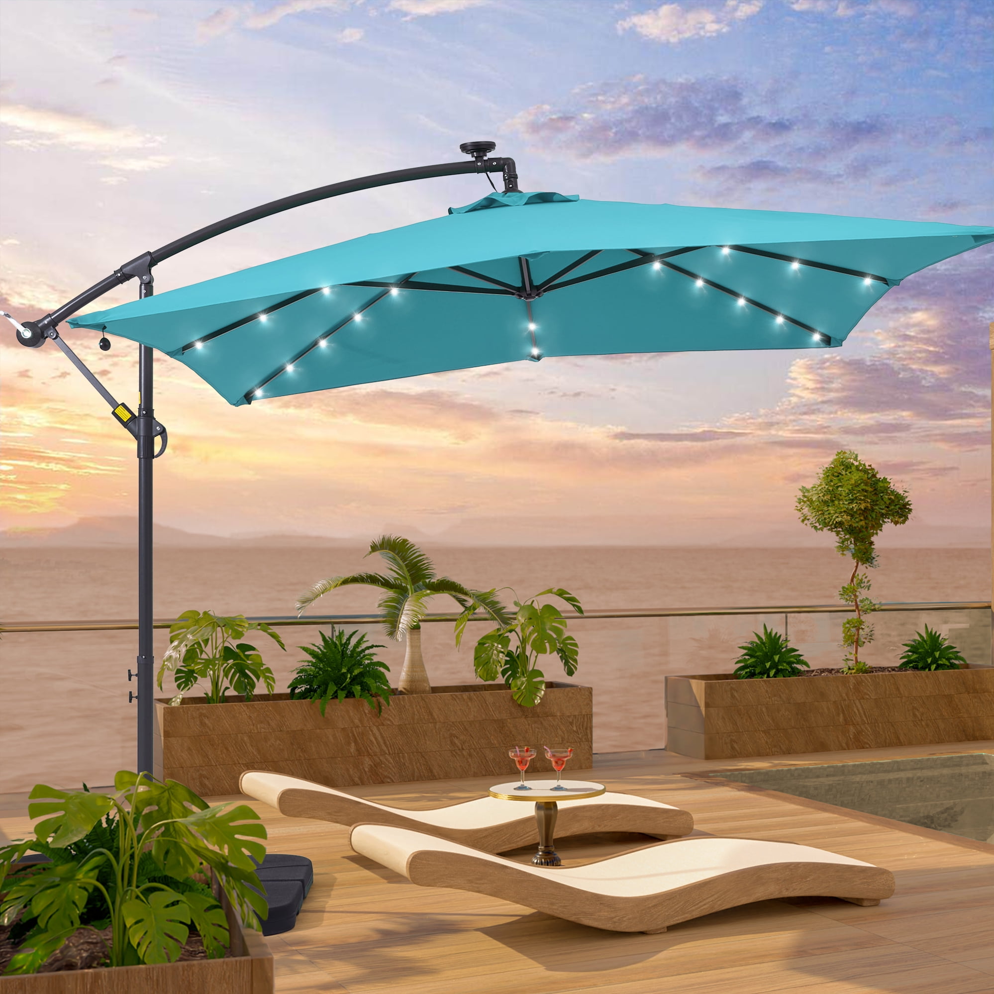 ACEGOSES 8 FT Lake Blue Patio Umbrella, UV-resistant, Weather-resistant ...