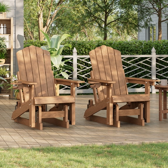 ACEGOSES Glider Outdoor Adirondack Chairs Set of 2 with Smooth Motion ...