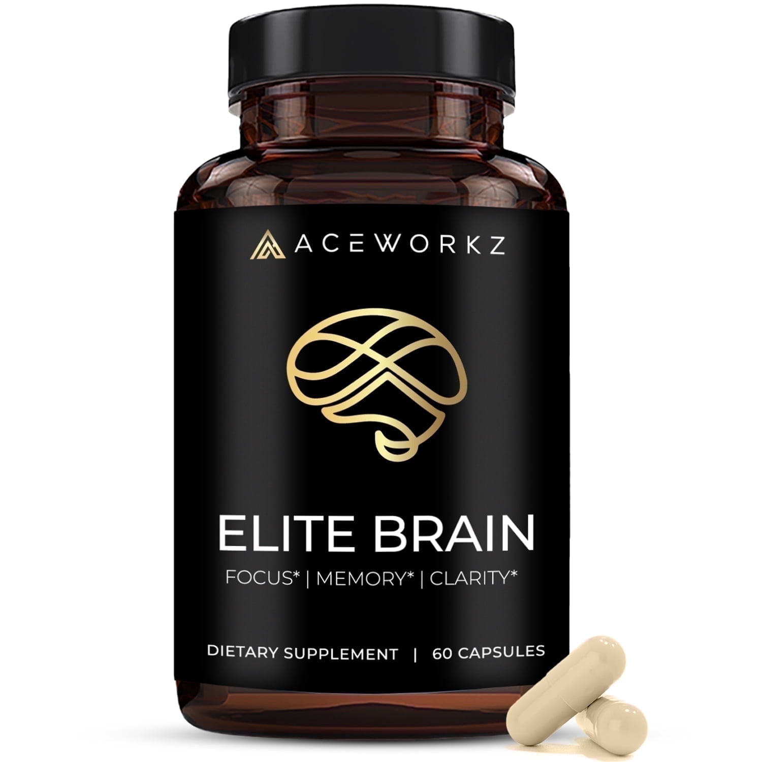 Aceworkz Elite Brain Natural Nootropic Supplement for Focus Memory ...