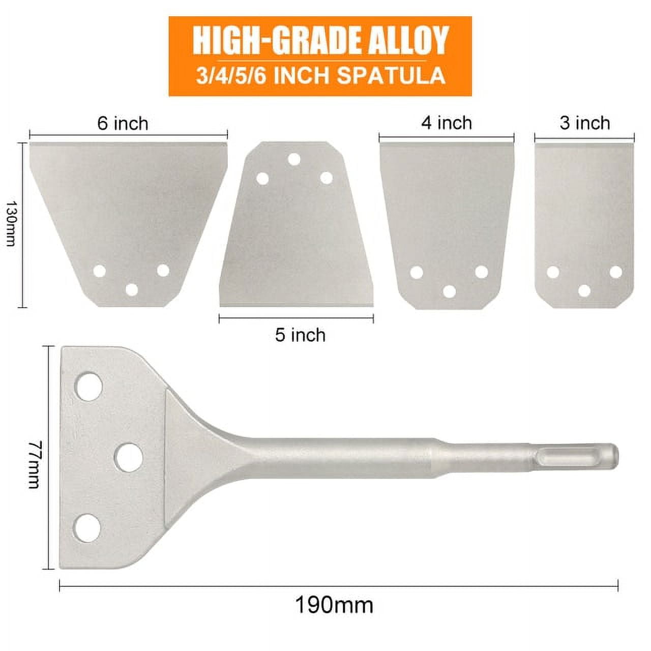 ACFAN 3/4/5/6 Inch Wide Floor Scraper Tile Thinset Scaling Chisel SDS ...