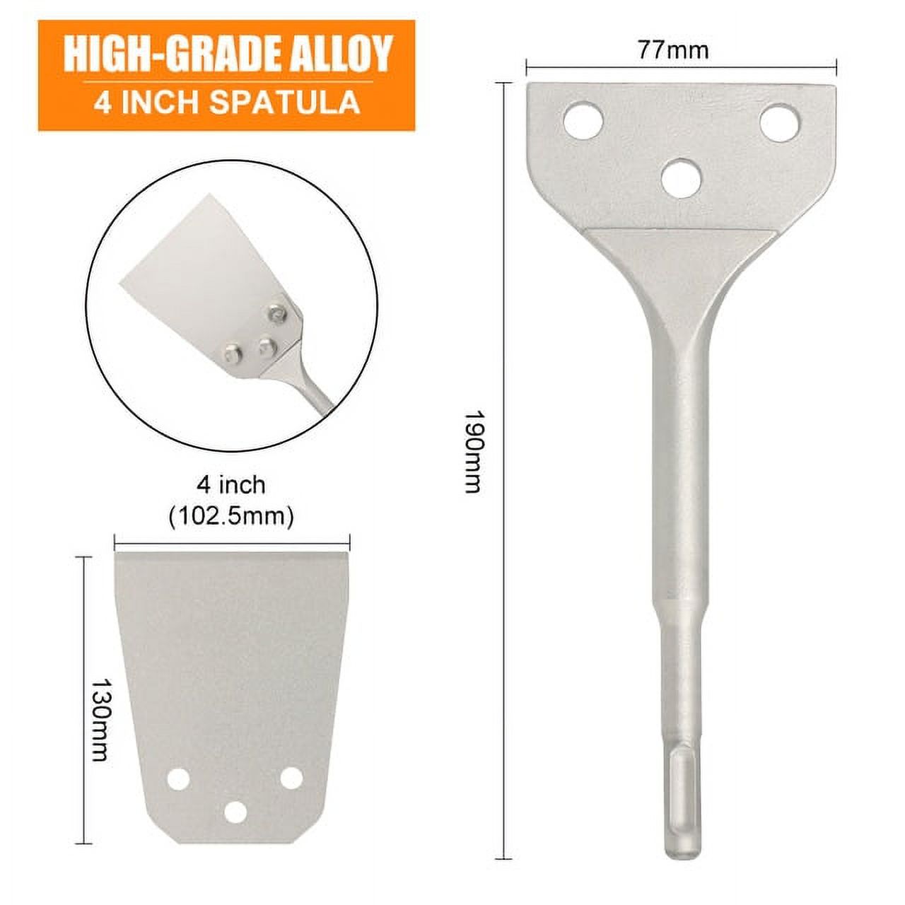 ACFAN 4 Inch Wide SDS-Plus Floor Scraper Tile Thinset Scaling Chisel SDS-Plus Shank Thinset ...