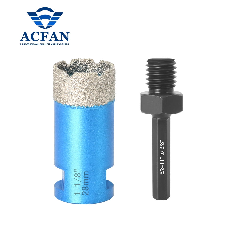 ACFAN 5/8-11" Thread Dry Vacuum Brazed Diamond Drilling Bit 1-1/8 Inch ...
