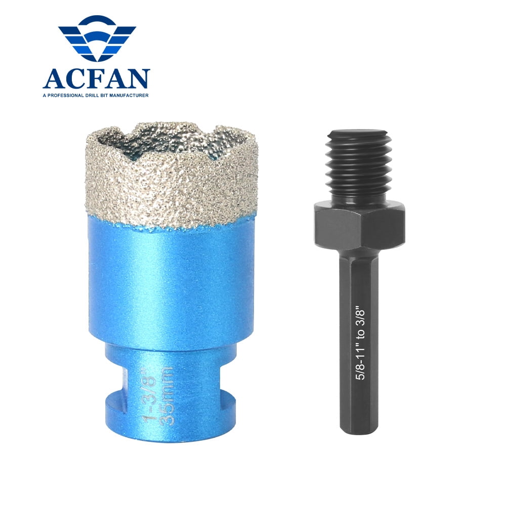 ACFAN 5/8-11" Thread Dry Vacuum Brazed Diamond Drilling Bit 1-3/8 Inch ...