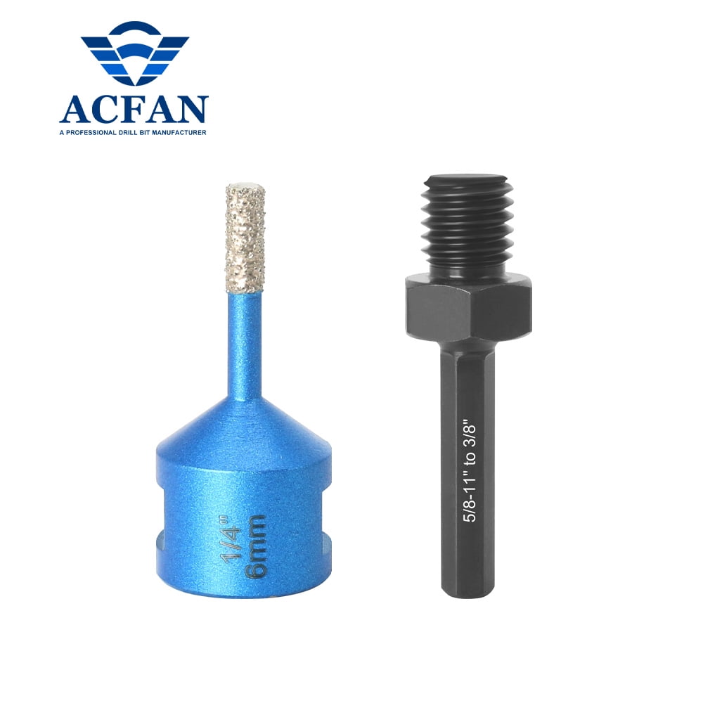 ACFAN 5/8-11" Thread Dry Vacuum Brazed Diamond Drilling Bit 1/4 Inch 6mm Porcelain Cup Saw Tile ...