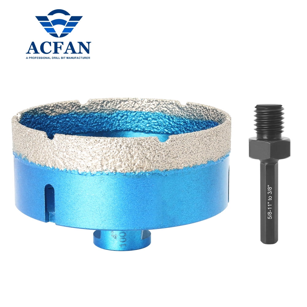 ACFAN 5/8-11" Thread Dry Vacuum Brazed Diamond Drilling Bit 4 Inch 100mm Porcelain Cup Saw Tile ...