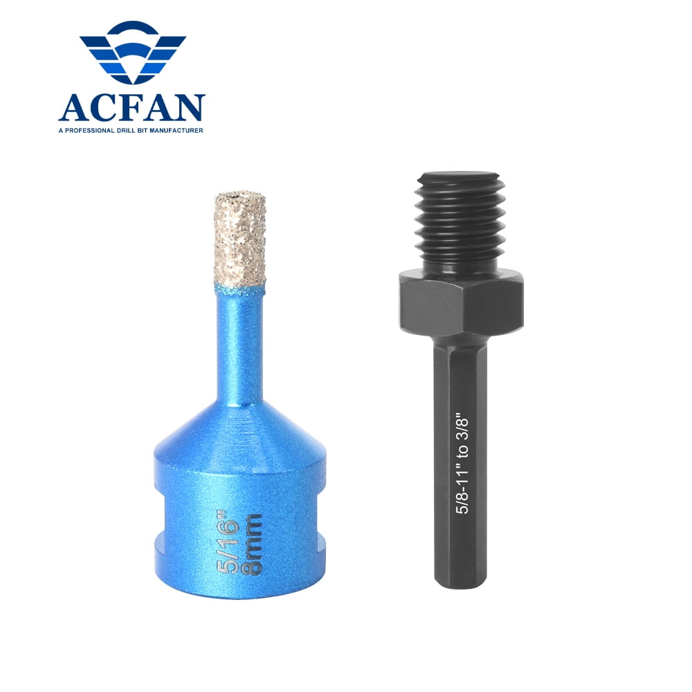 ACFAN 5/8-11" Thread Dry Vacuum Brazed Diamond Drilling Bit 5/16 Inch 8mm Porcelain Cup Saw Tile ...