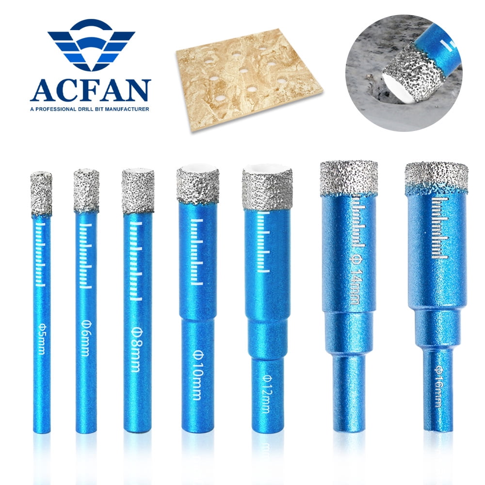 ACFAN 7Pcs Diamond Brazed Dry Drilling Bit Porcelain Cup Saw Ceramic ...