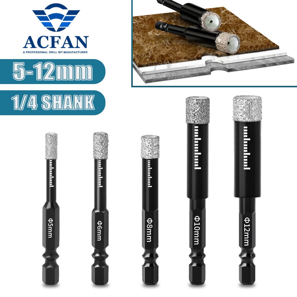 ACFAN Hexagonal Shank Brazed Dry Ceramic Tile Diamond Drill Bit Hole ...