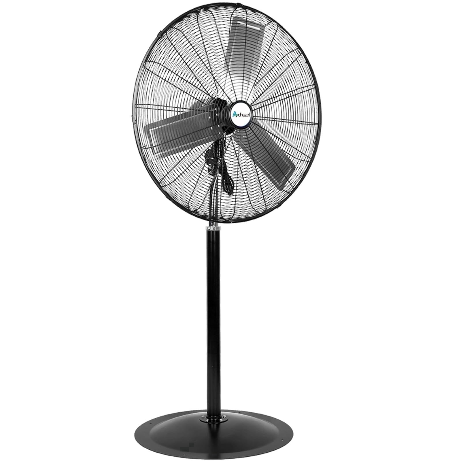 Achazel 24" Oscillating Pedestal Fan, 3 Speeds Industrial Standing Fan ...