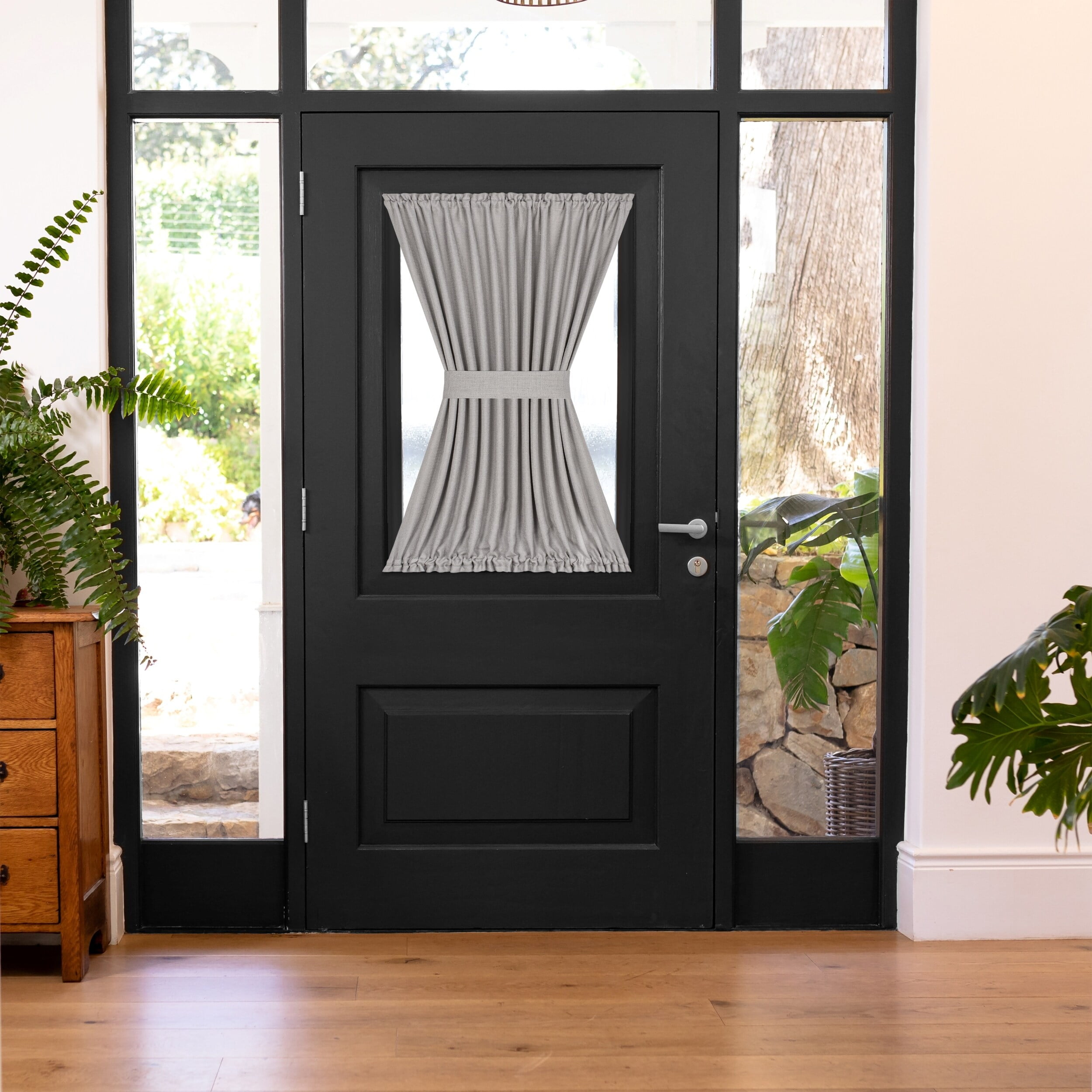 ACHIM-Darcy Rod Pocket Door Panel with Tieback54"x40"-Grey40inLX25inWX0 ...