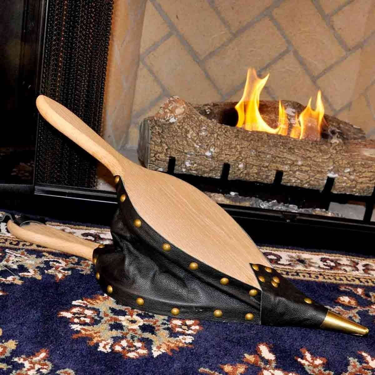 ACHLA Designs Large Twin Valve Bellow Wood Brown - Natural Oak ...