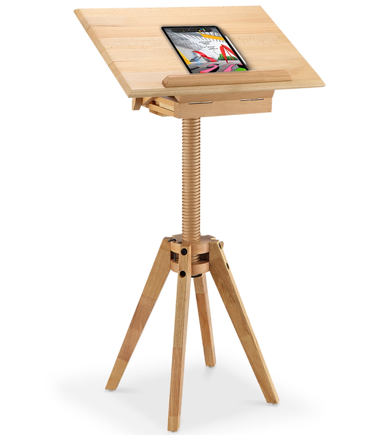 ACHLUS Solid Hard Wood Adjustable Stand and Desk for Labtop Tablet ...