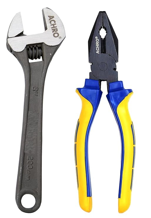 ACHRO Combo Pack Of 2 Contains 8 Inch adjustable Wrench and 8 Inch ...