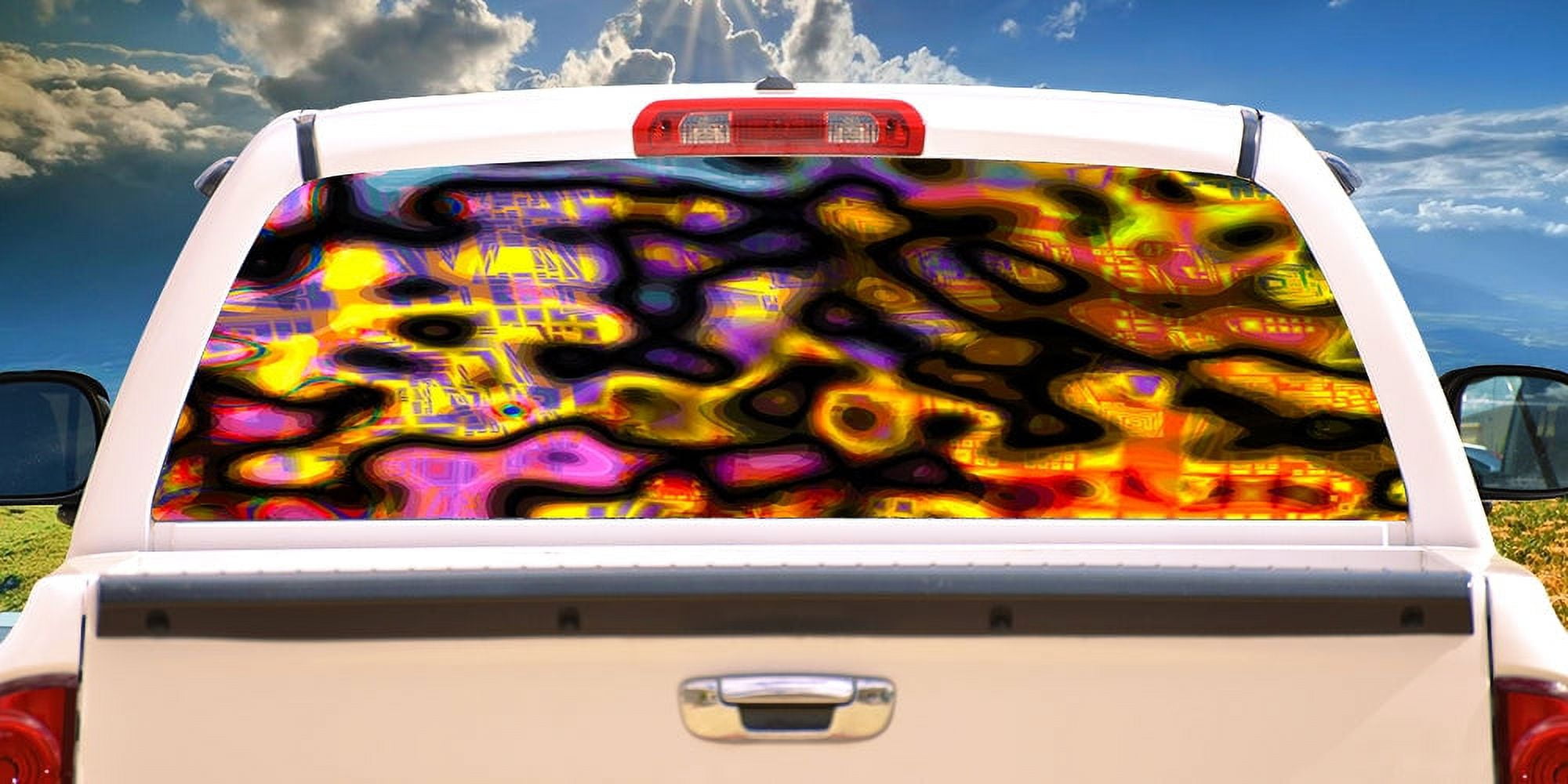 ACID TRIP Rear Window Graphic back truck decal suv view thru vinyl car ...