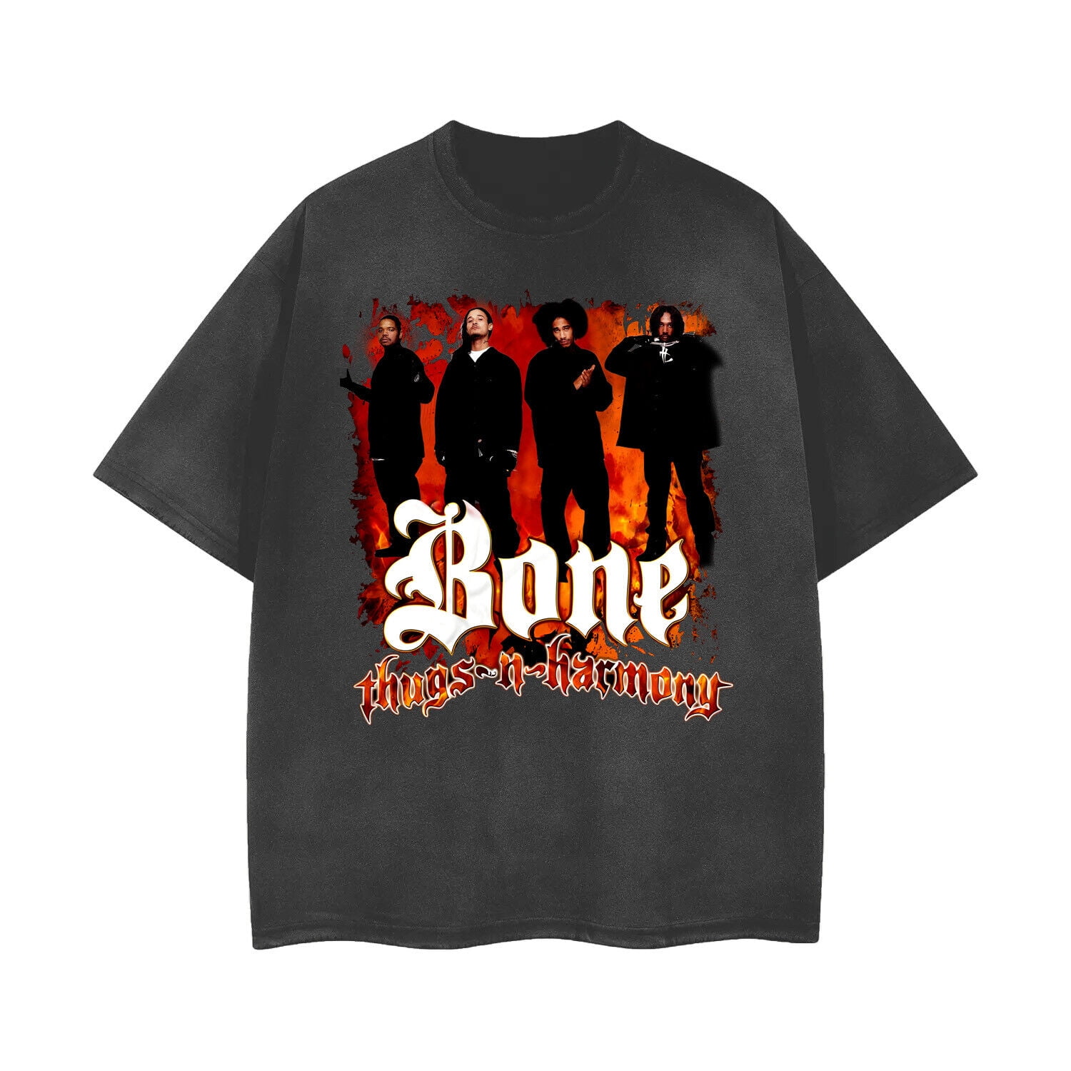 [ACID WASHED RIPPED] Bone Thugs N Harmony Distressed Vintage Feel T ...