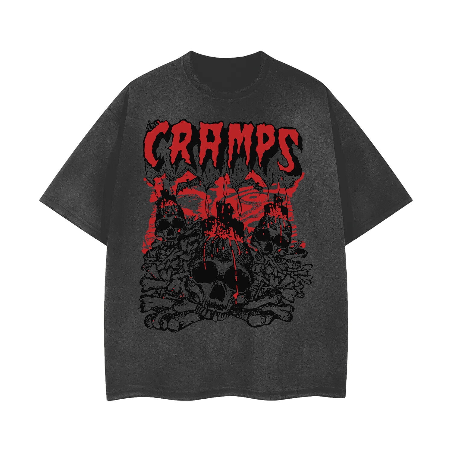 [ACID WASHED RIPPED] The Cramps Distressed Vintage Feel T-Shirt Unisex ...