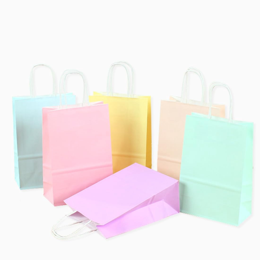 ACKJGGG 24Pcs Party Gift Paper Bags Pastel Portable Candy Bags Birthday ...